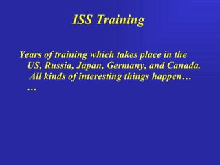 Sandy's ISS Training | PPT
