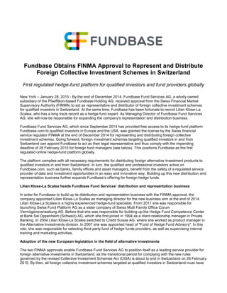 Fundbase Obtains FINMA Approval to Represent and Distribute Foreign ...