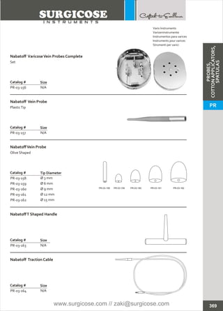 PROBES, COTTON APPLICATORS, SPATULAS [SURGICOSE] | PDF