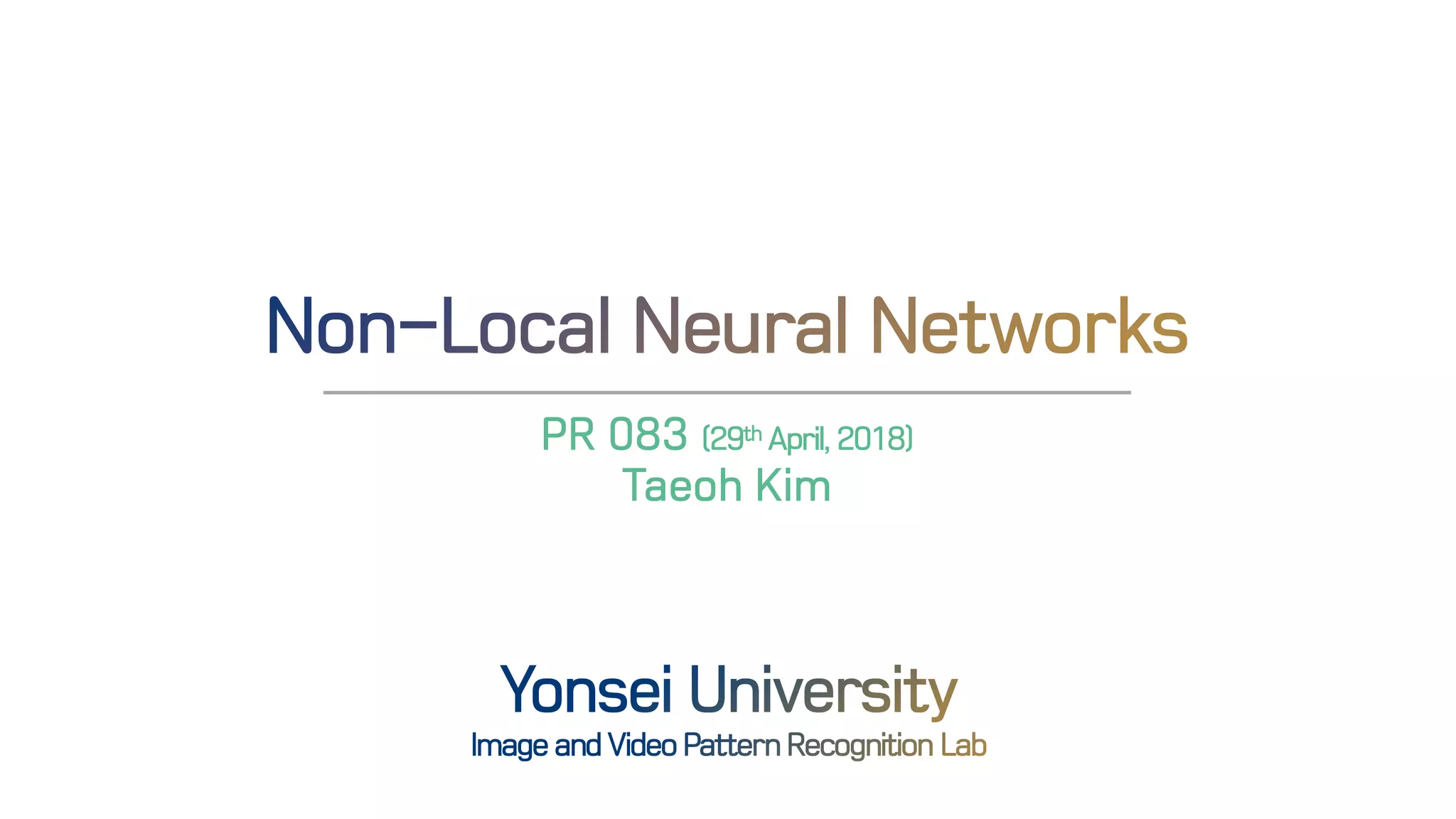 Pr083 Non-local Neural Networks | PDF | Technology & Computing