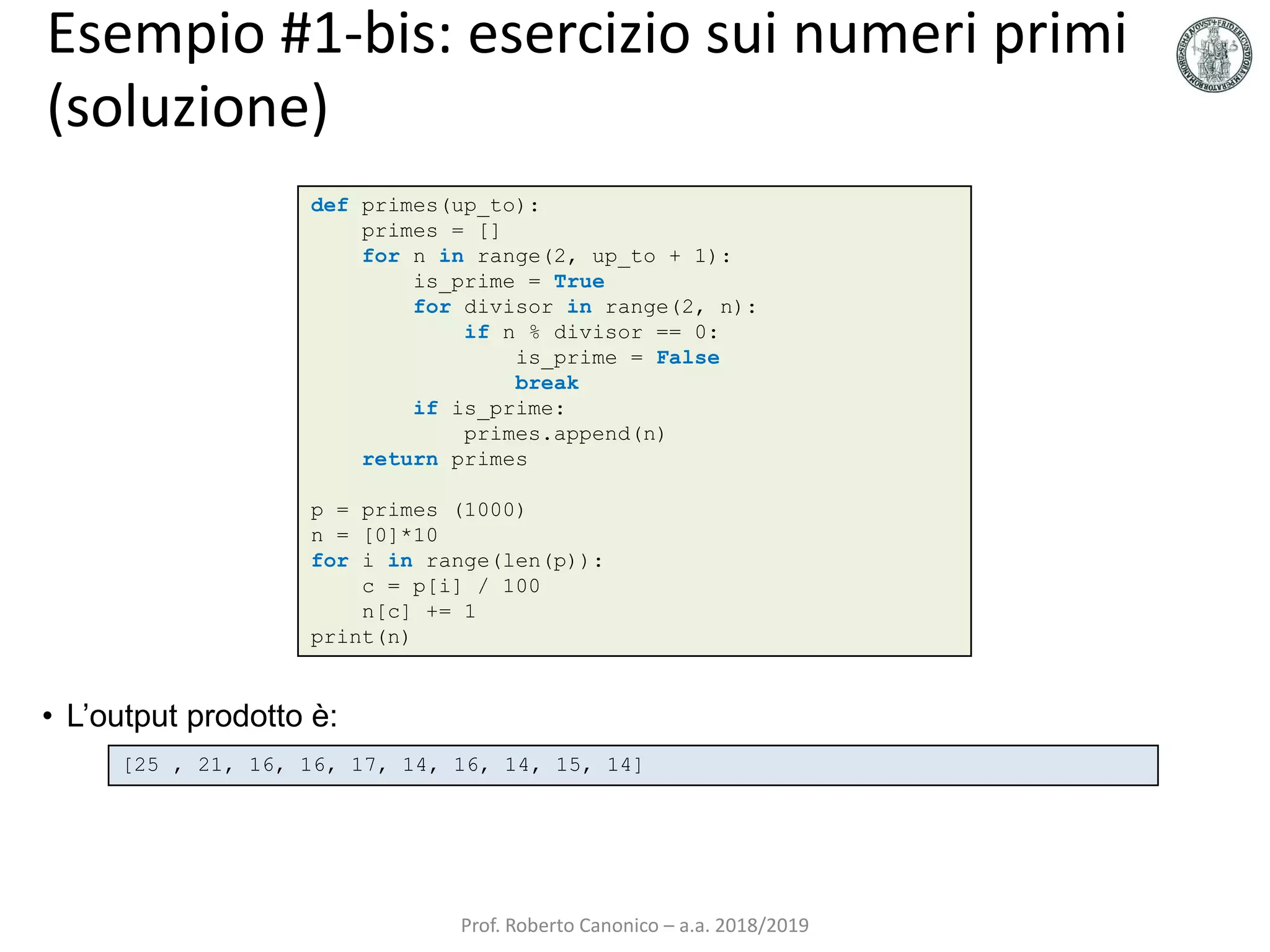 Python@Unina - Exercises | PPT