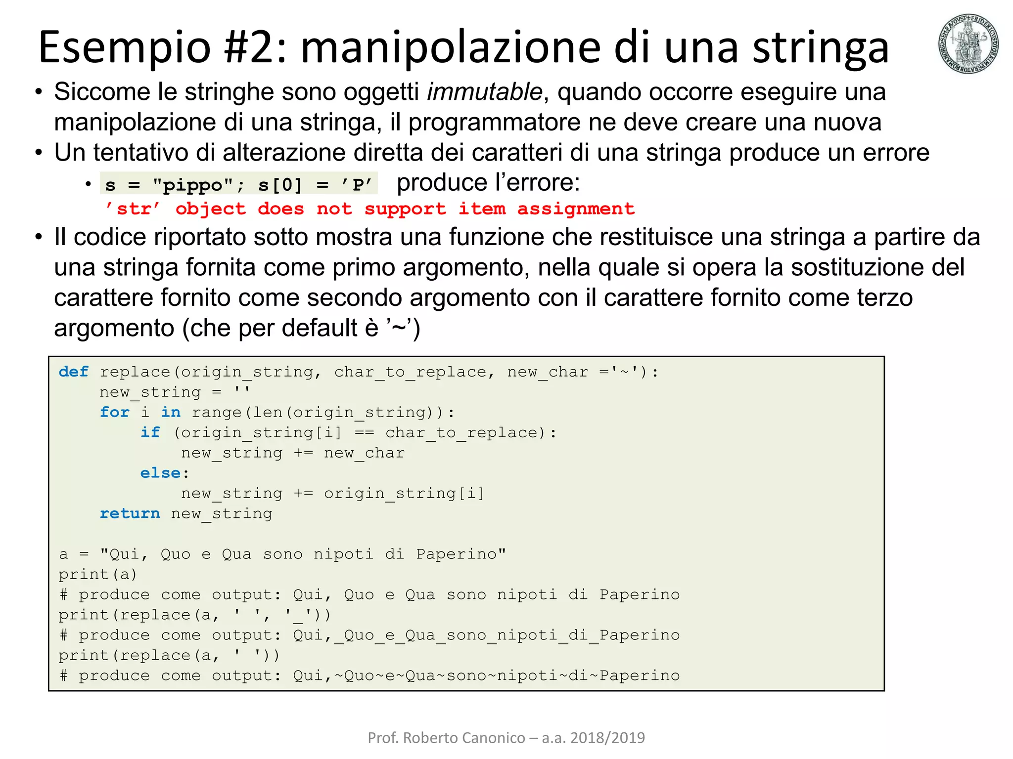 Python@Unina - Exercises | PPT