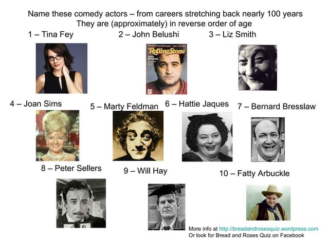 Comic Actors Picture Quiz | PPT