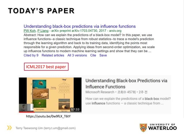 Understanding Black-box Predictions via Influence Functions (2017) | PPT