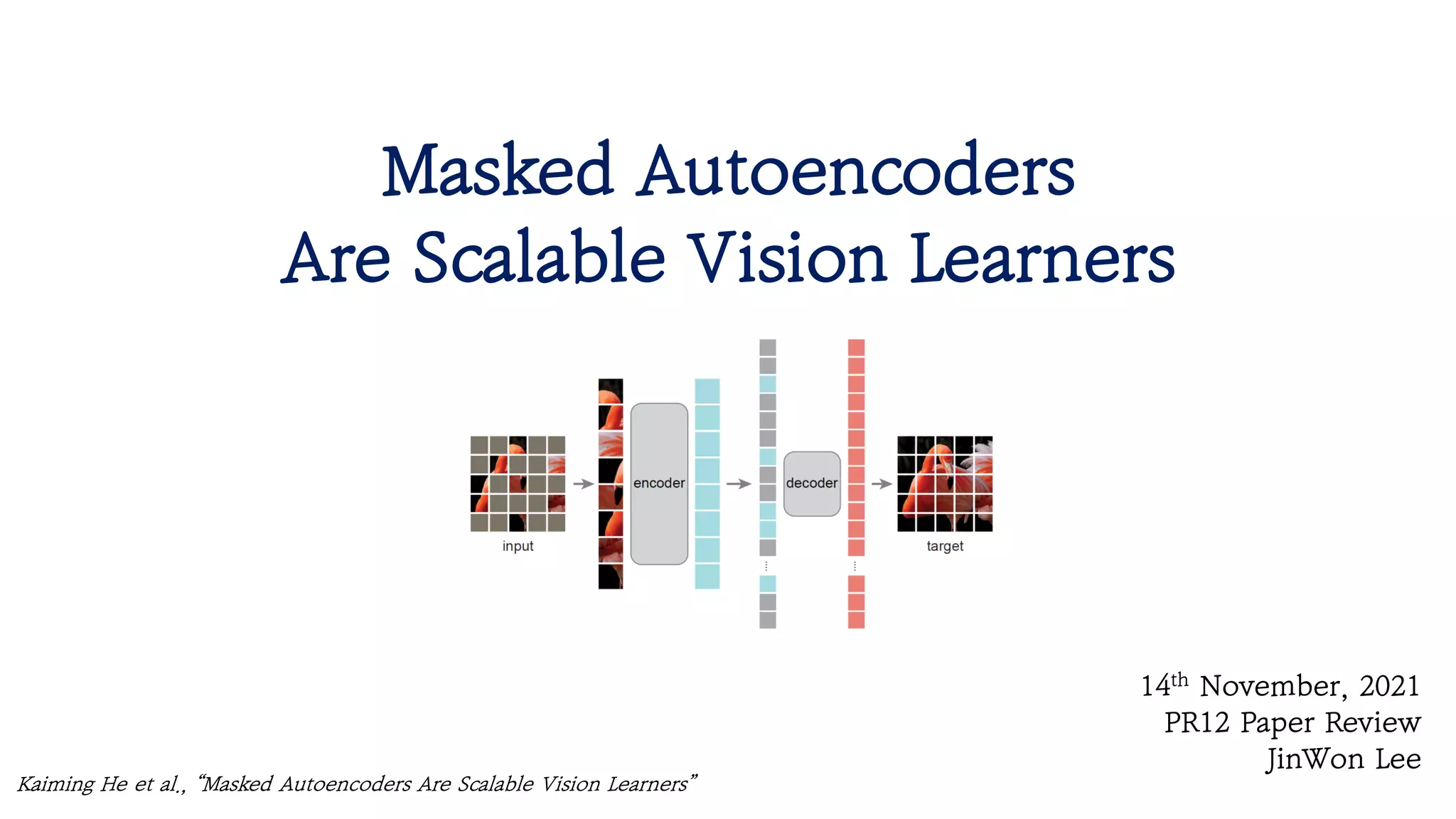 PR-355: Masked Autoencoders Are Scalable Vision Learners | PDF