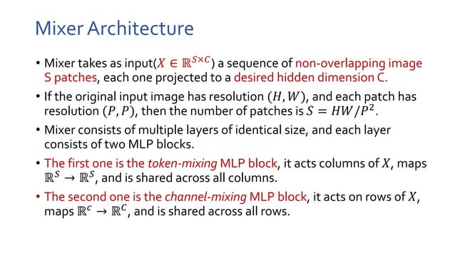 PR-317: MLP-Mixer: An all-MLP Architecture for Vision | PDF
