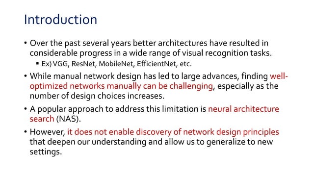 PR243: Designing Network Design Spaces | PPT