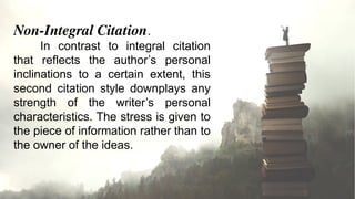 Synthesis is an important element of academic writing, demonstrating ...