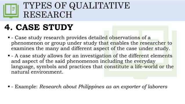 SHS G11_QUALITATIVE RESEARCH CHAPTER 2 LESSON 1.pptx | Education