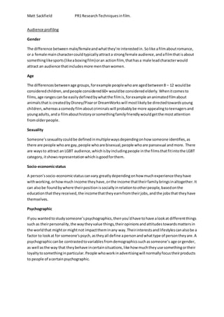 Pr1 research techniques in film. | PDF