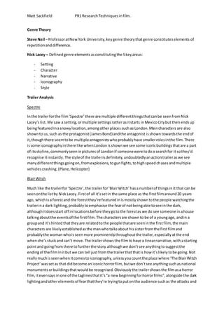 Pr1 research techniques in film. | PDF