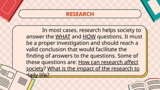 Practical Research 1 (week 1) Importance of Research .pptx