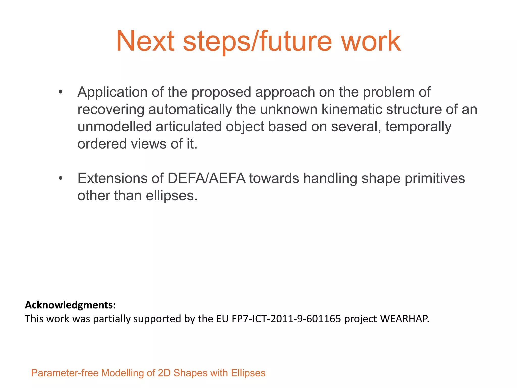 Parameter-free Modelling of 2D Shapes with Ellipses | PPT
