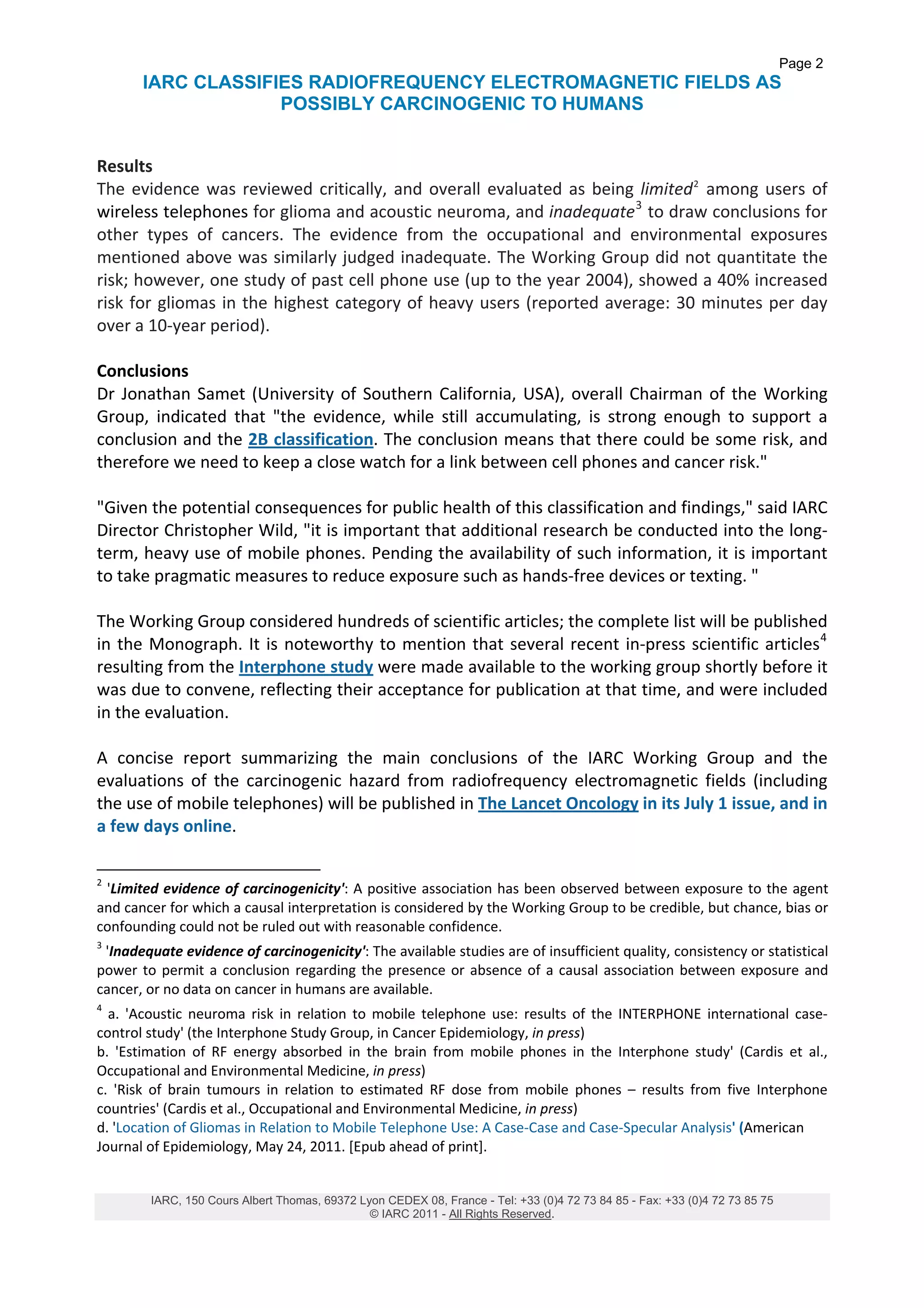 /International Agency for Research on Cancer(IARC) | PDF