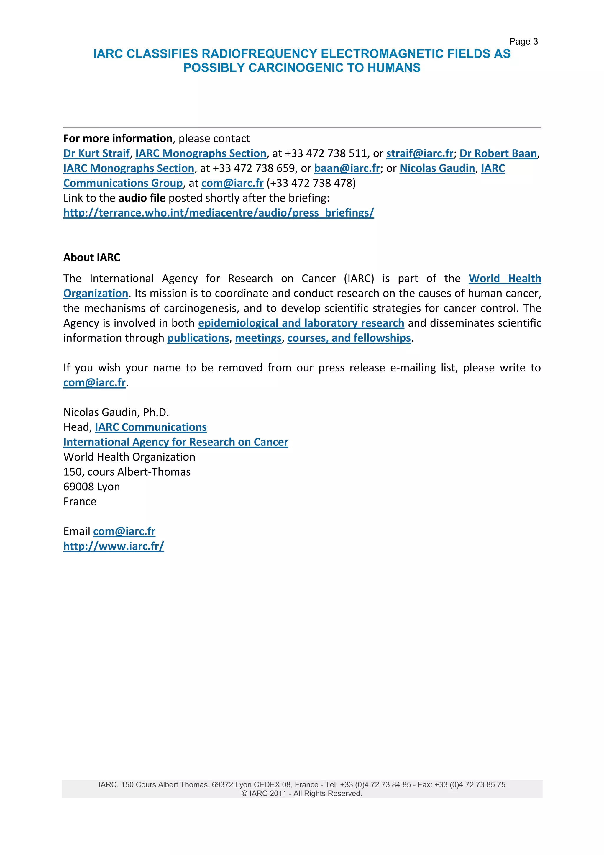 /International Agency for Research on Cancer(IARC) | PDF