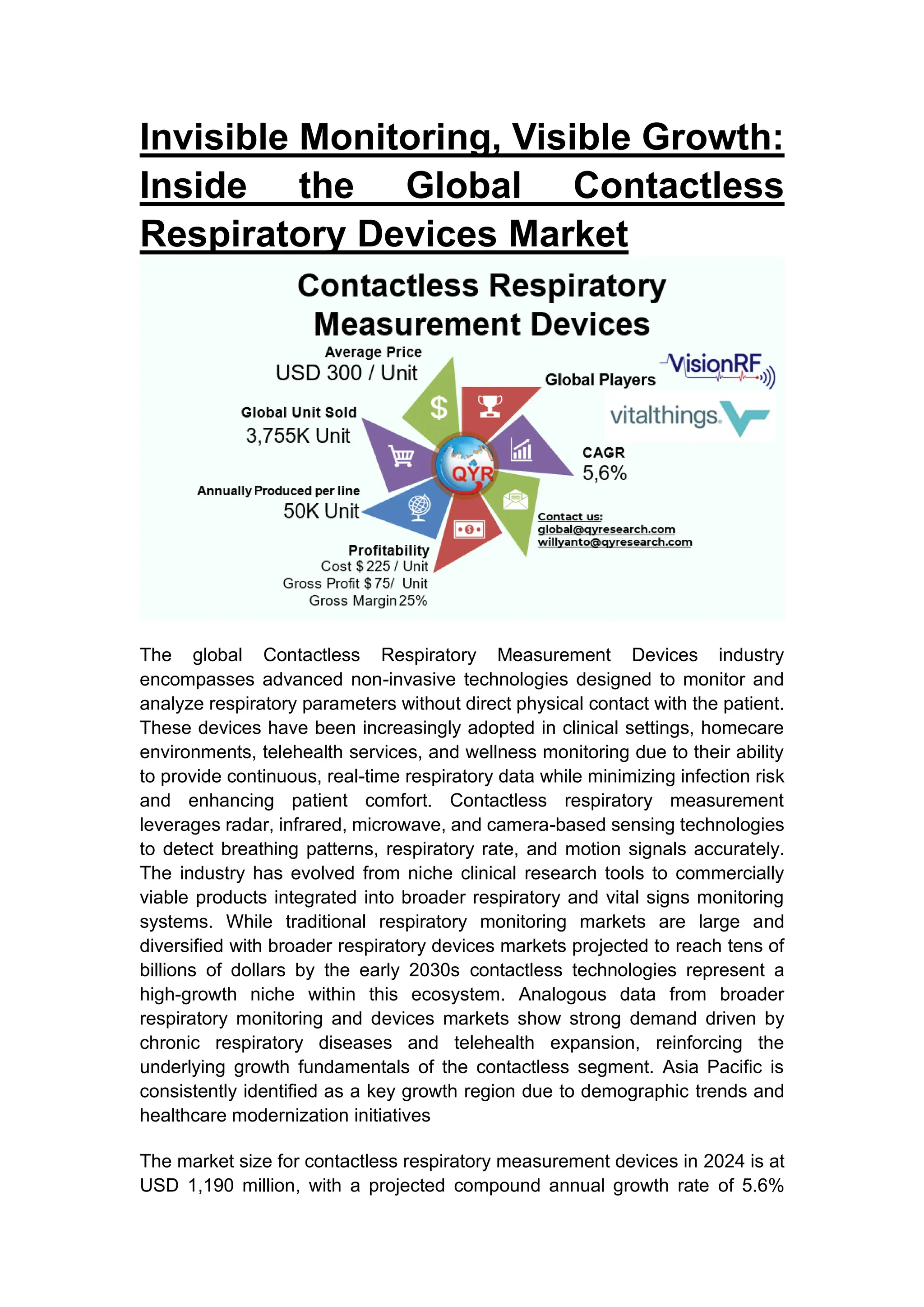Contactless Respiratory Measurement Devices | PDF