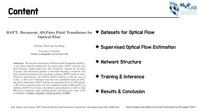 PR-278: RAFT: Recurrent All-Pairs Field Transforms for Optical Flow | PDF