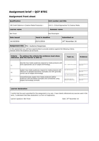 Pr2 assignment front sheet (1) 1 | DOC