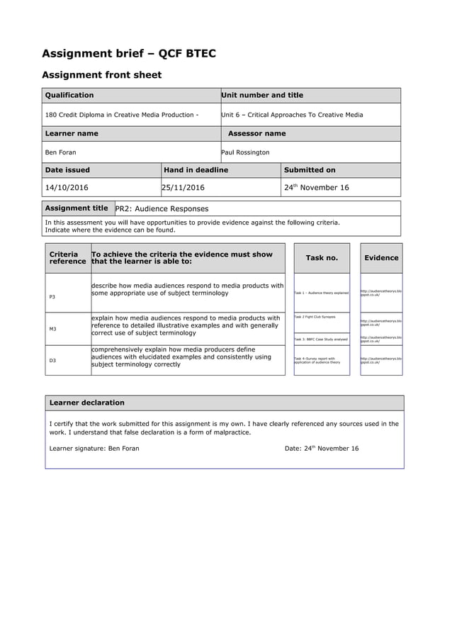 Pr2 assignment front sheet (1) 1 | DOC