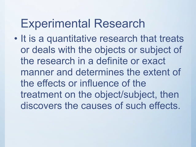 Experimental and non experimental research | PPTX