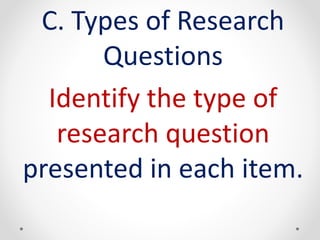 Practical Research 2 Test for First Semester | PPTX