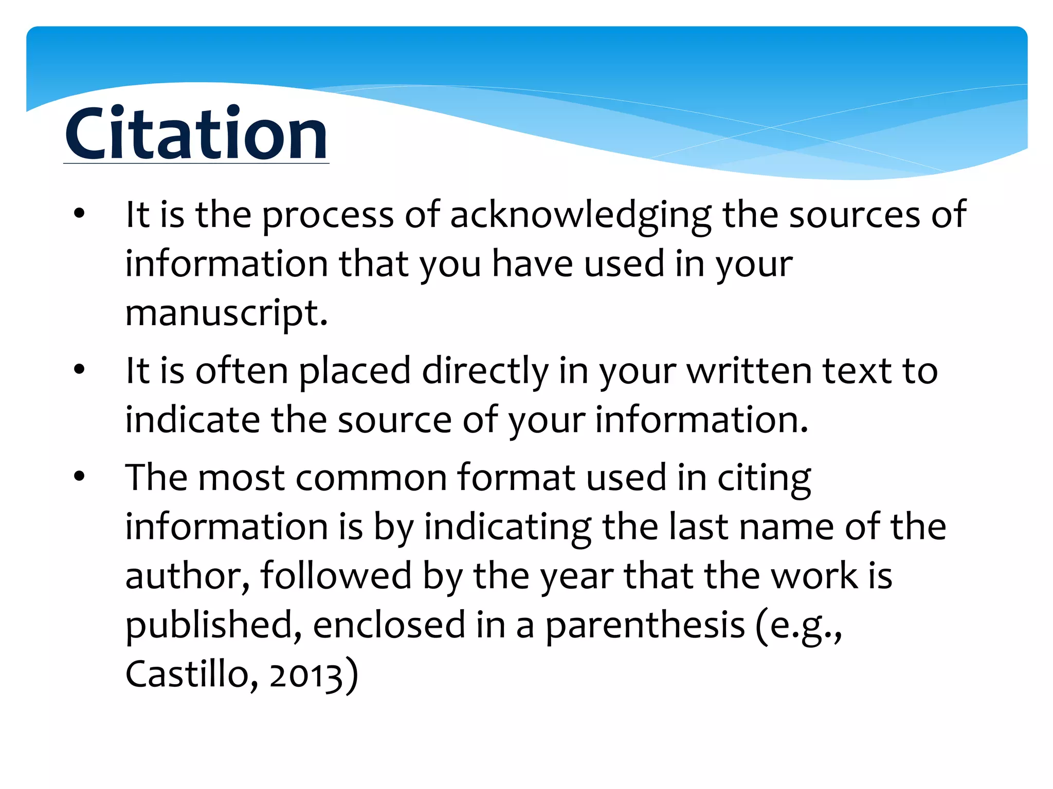 Citation and References | PPTX
