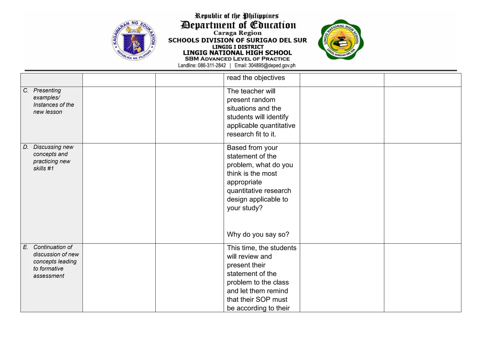 practical research 2,week 1.sample lesson plan | DOCX