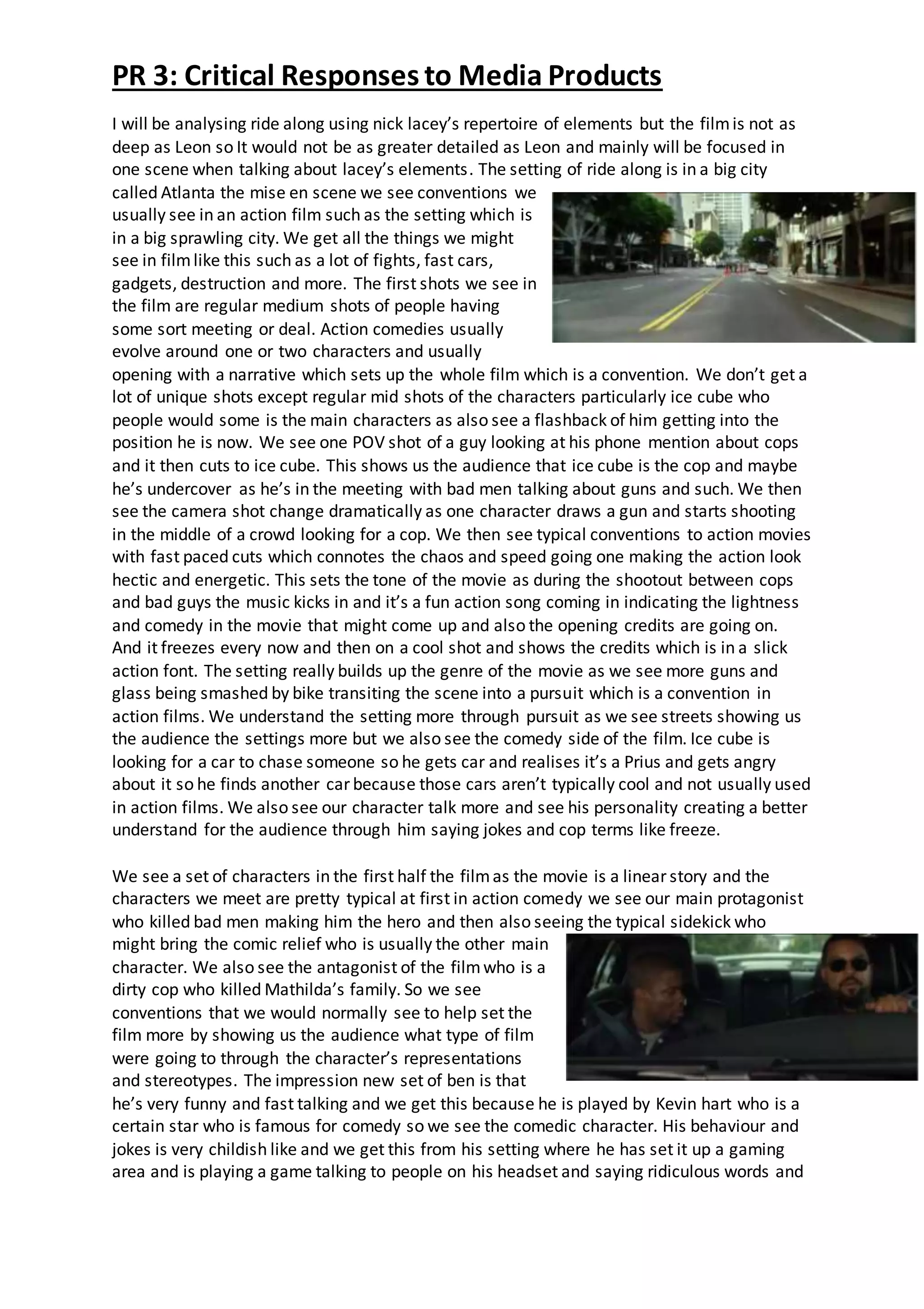 Pr 3 critical responses | DOCX | Movies | Entertainment