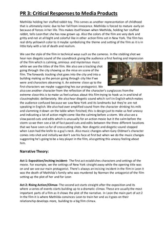 Pr 3 critical responses | DOCX | Movies | Entertainment