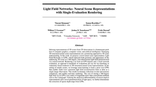 PR-386: Light Field Networks: Neural Scene Representations with Single-Evaluation Rendering | PPT