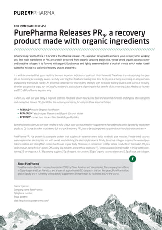 PR3 press release | PDF | Healthy Cooking and Eating | Food & Drink