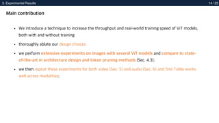 PR-445: Token Merging: Your ViT But Faster | PDF
