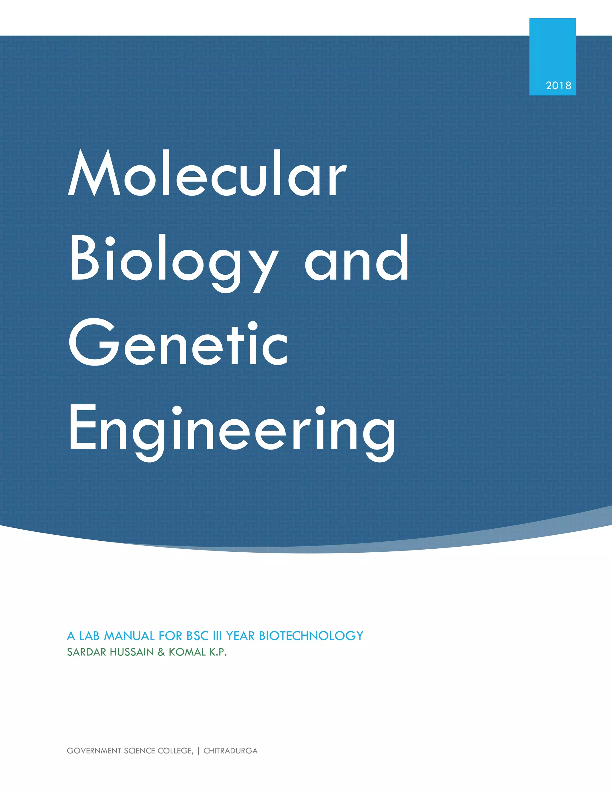 practical manual on molecular biology and genetic engineering ...