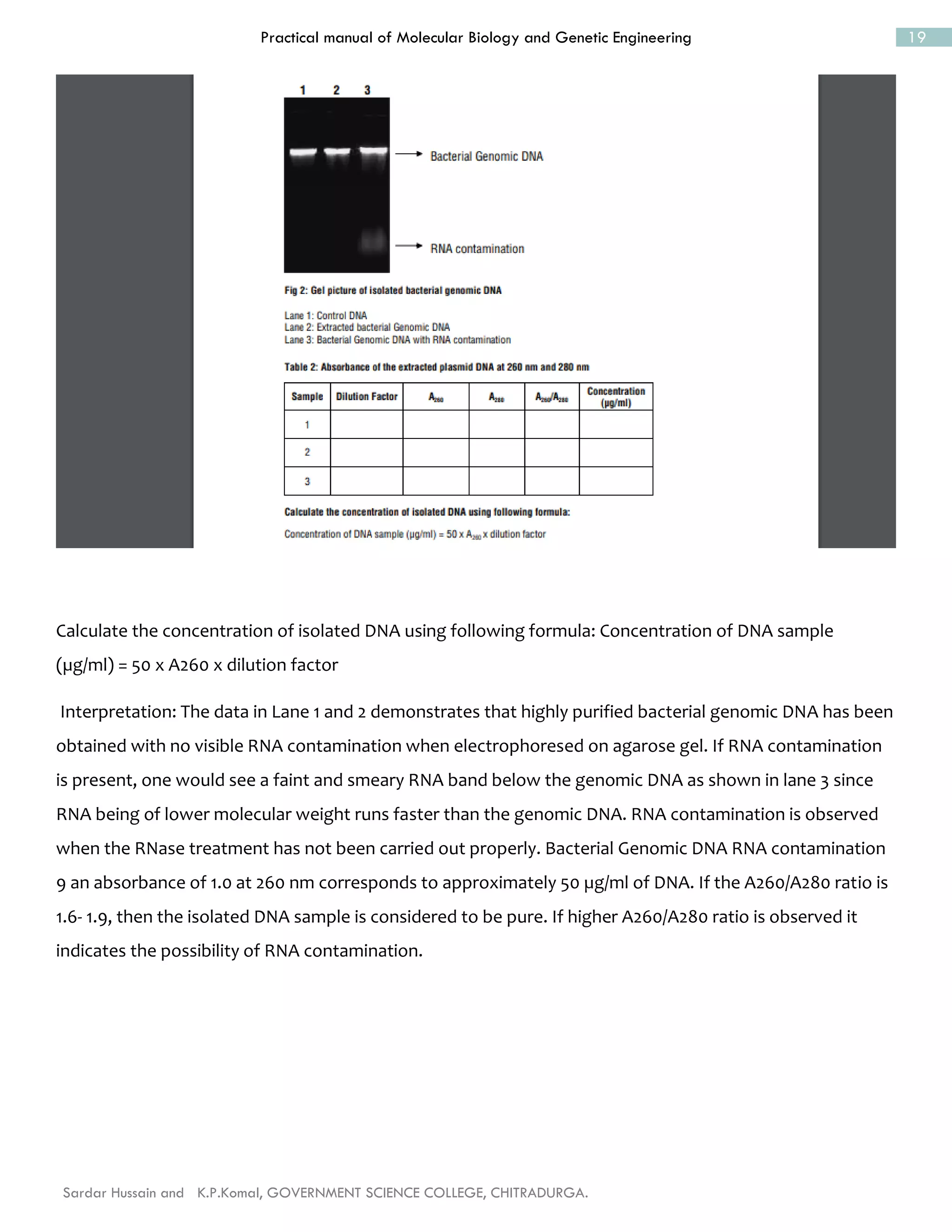 practical manual on molecular biology and genetic engineering,recombinant DNA TECHNOLOGY | PDF
