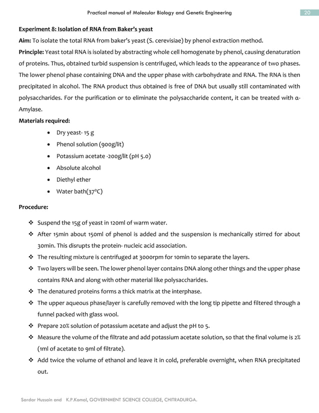 practical manual on molecular biology and genetic engineering,recombinant DNA TECHNOLOGY | PDF