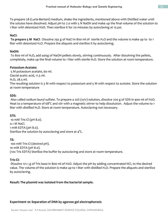 practical manual on molecular biology and genetic engineering ...
