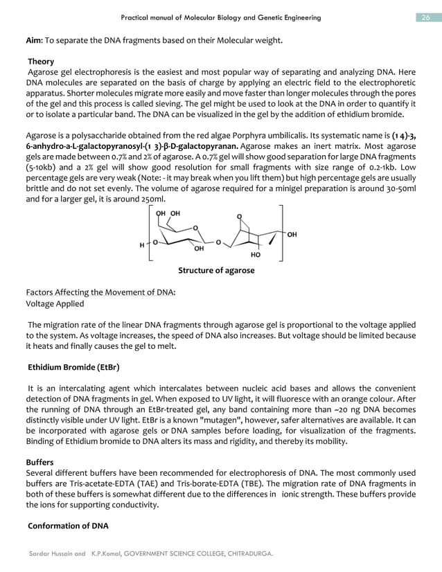 practical manual on molecular biology and genetic engineering,recombinant DNA TECHNOLOGY | PDF