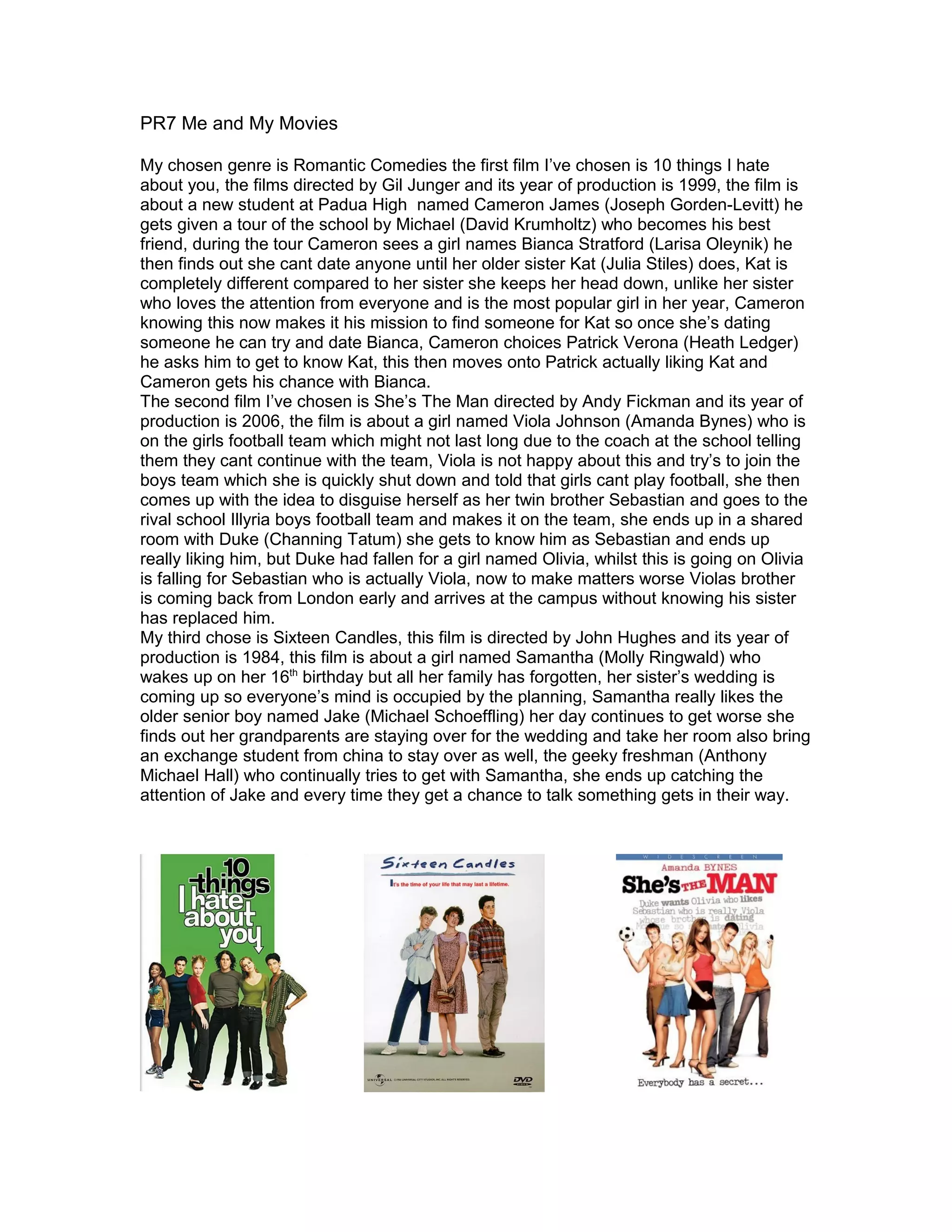 PR7 Me and My Movies | PDF