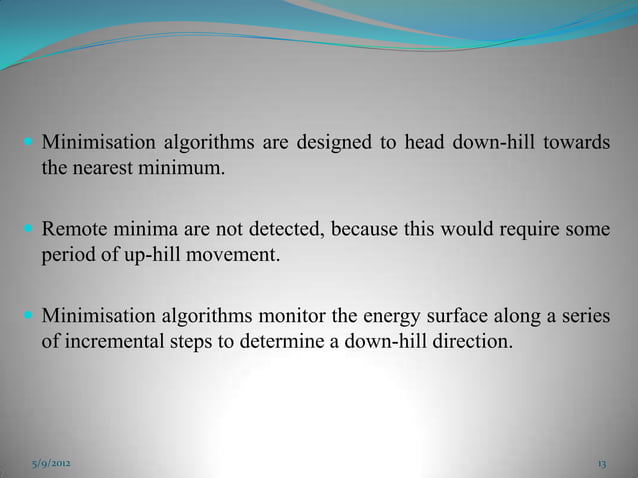 energy minimization | PPTX | Chemistry | Science