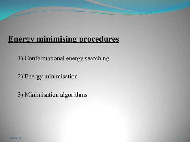 energy minimization | PPTX | Chemistry | Science