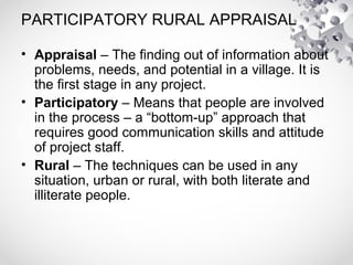 Participatory rural appraisal | PPT