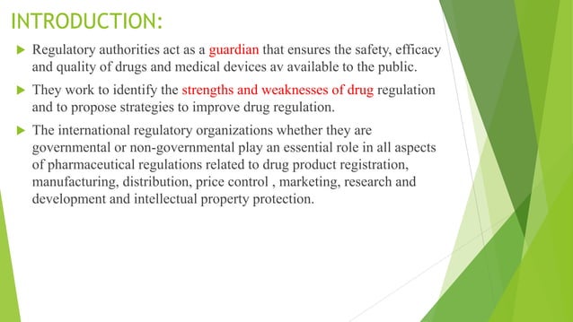 Pharmaceutical regulatory authorities and agencies | PPTX