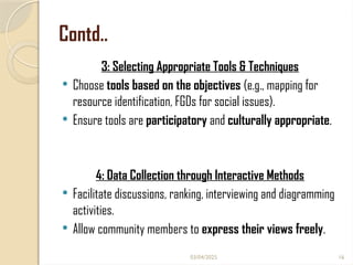 PRA/PLA Technique for Collection of Qualitative Information with ...