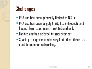 PRA/PLA Technique for Collection of Qualitative Information with ...