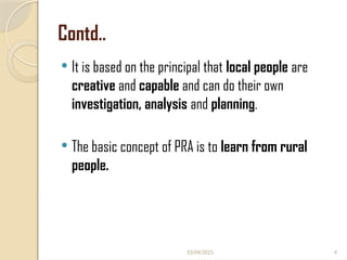 PRA/PLA Technique for Collection of Qualitative Information with ...