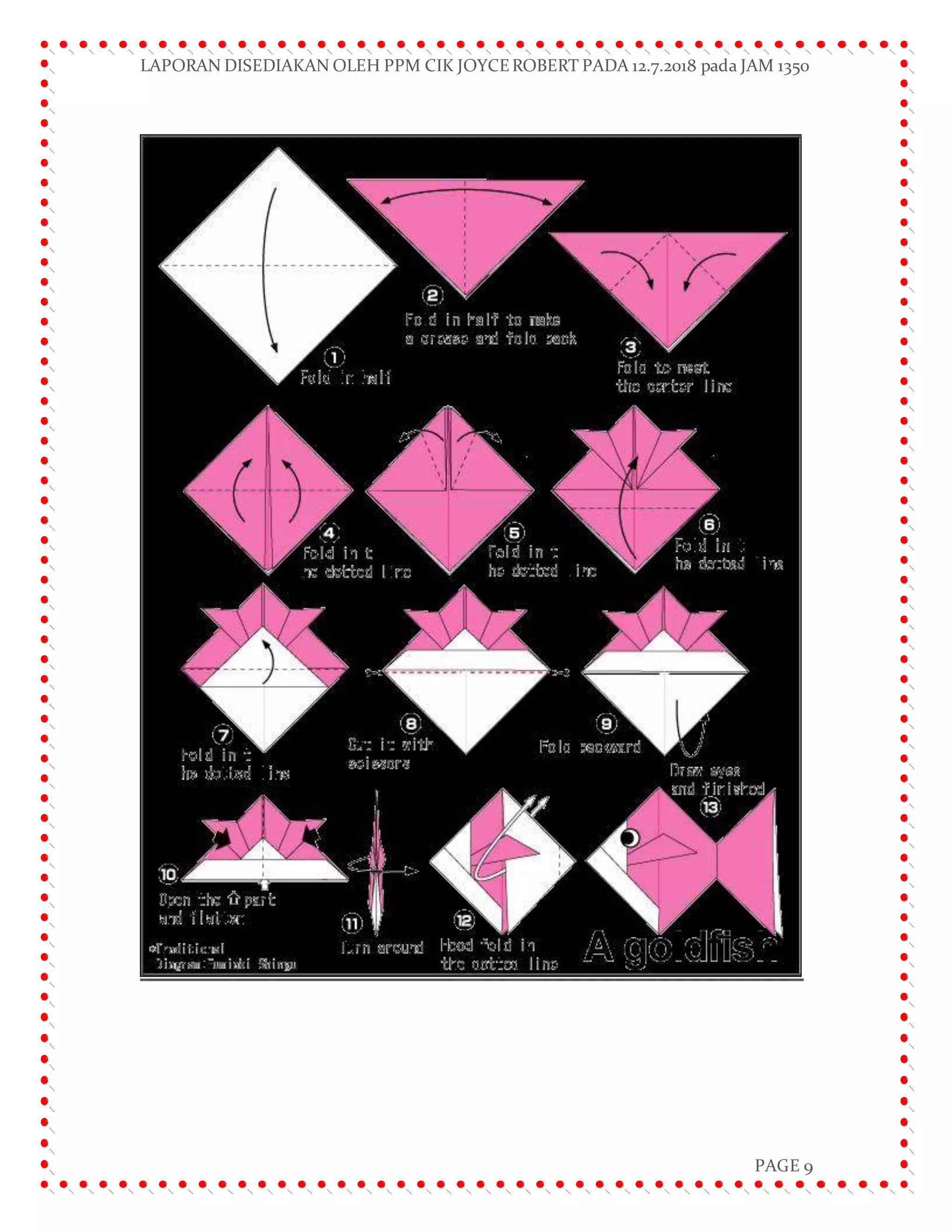 LAPORAN AKTIVITI MELIPAT ORIGAMI DI KELAS PRASEKOLAH | PDF
