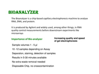 Prabhakar singh ii sem-paper v-bioanalyzer | PPT