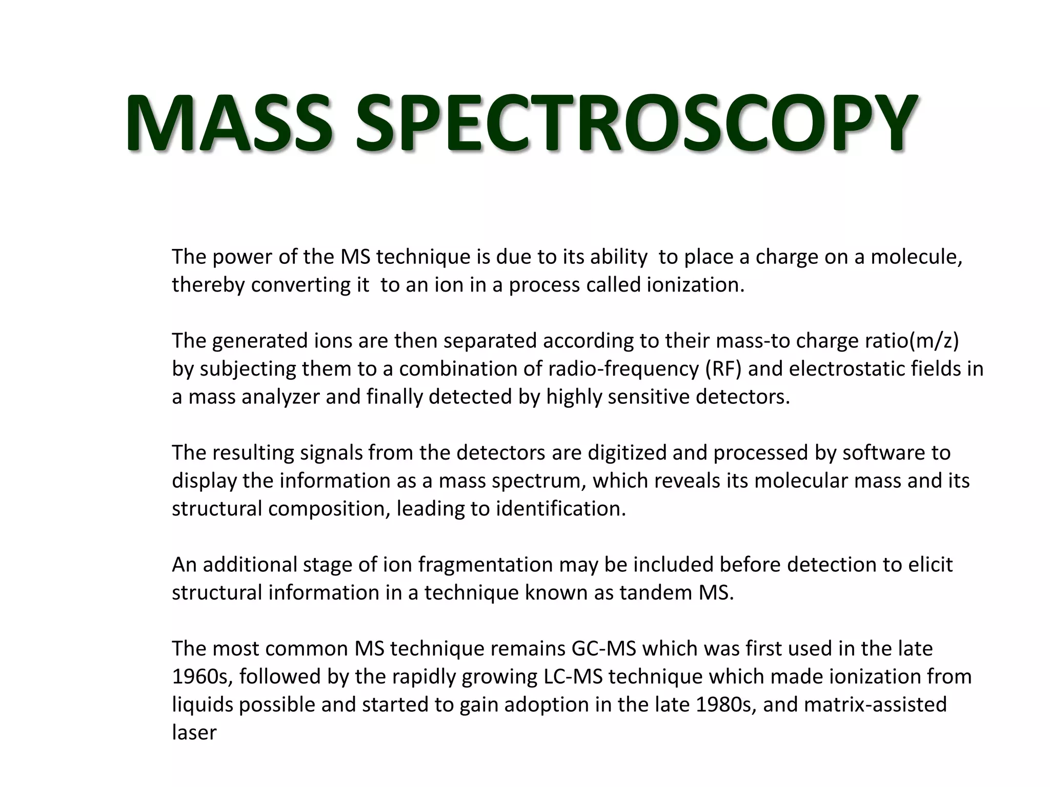 Prabhakar singh ii sem-paper v-mass spectroscopy | PPT