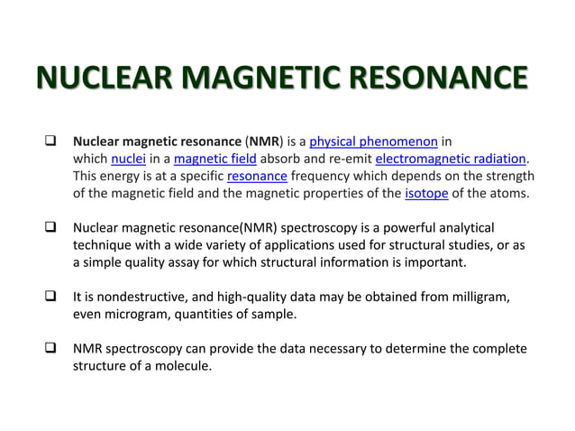 Prabhakar singh ii sem-paper v-nmr and epr spectroscopy | PPT