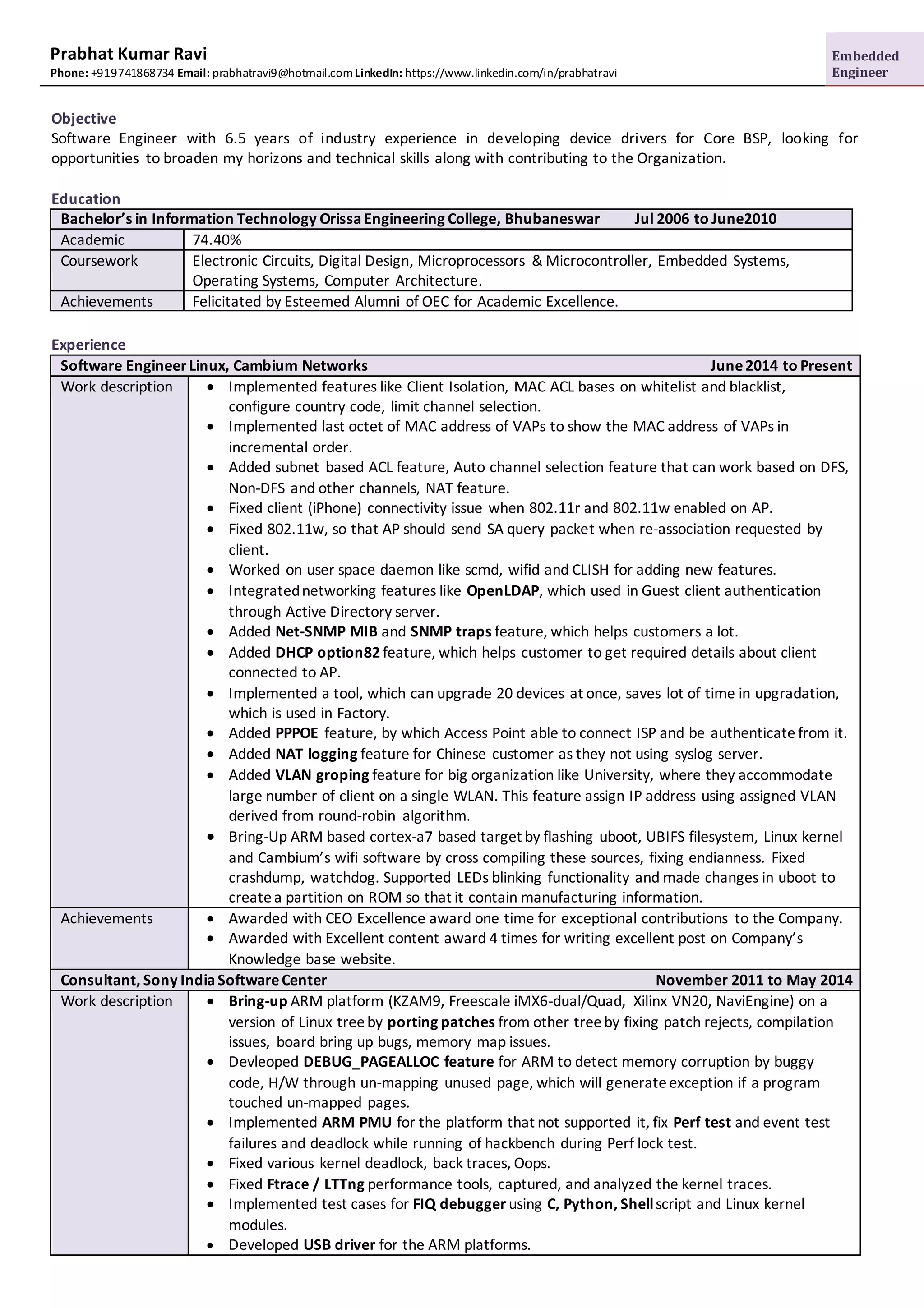 Prabhat Ravi Resume | DOCX
